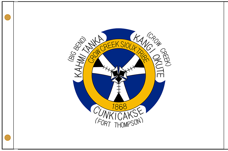 Crow Creek Sioux Flags are made from high quality fabric with brass ...