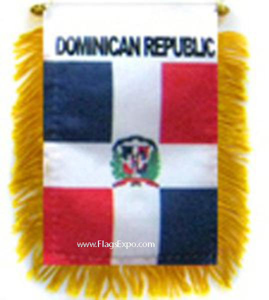 Dominican Republic Mini Banners for car mirrors 4x5 inches