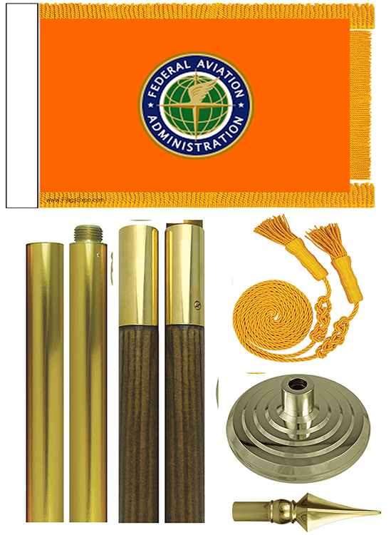 FAA indoor presentation flag set made in USA by Flagsexpo.com in Queens NY