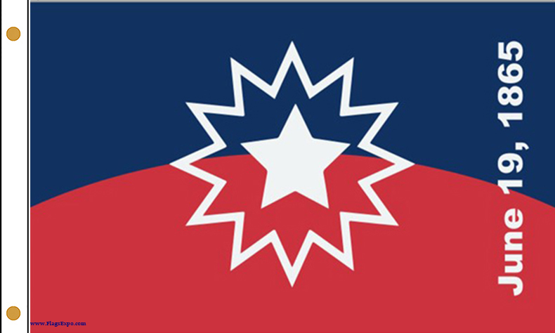 The Juneteenth flag, which commemorates the day that slavery ended in ...