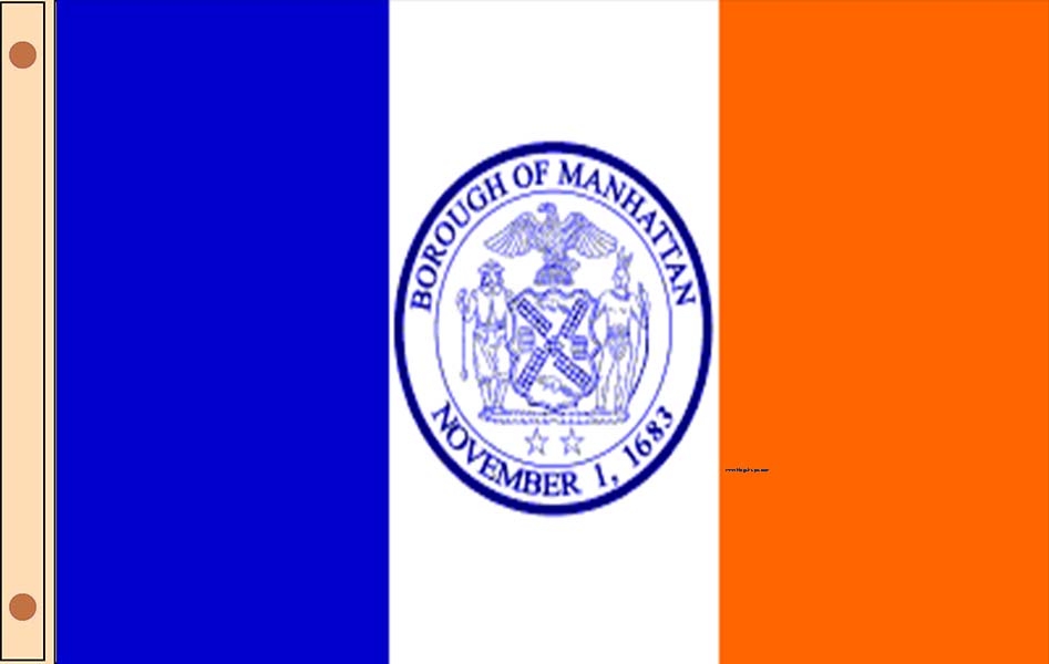 Manhattan Borough Flags are made in USA by Flagsexpo.com in Queens NY
