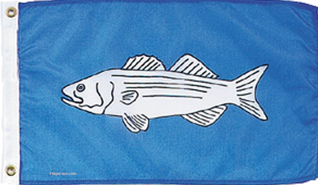 Striped Bass Flag 12x18 inches, is made from 100 % nylon for indoors or ...