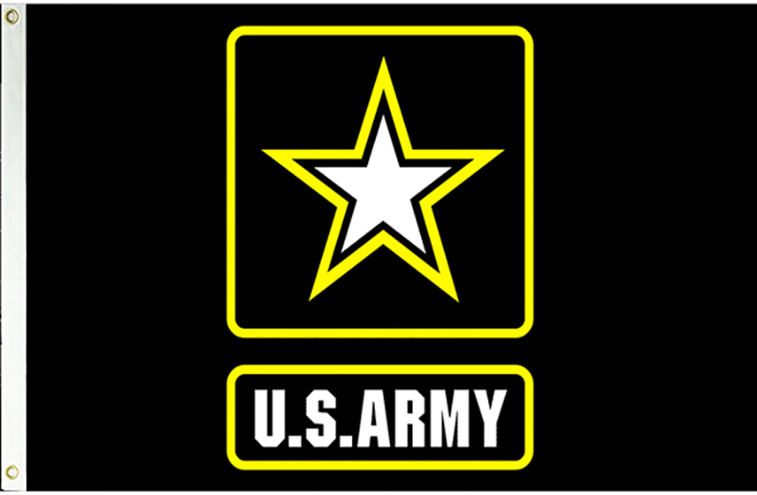 US Army Logo Flag made in USA and offered by flagsexpo.com in Queens NY