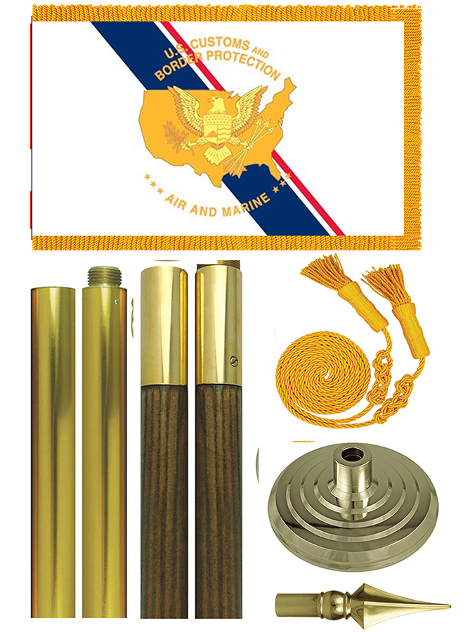 US Customs Border Protection Air (CBP) and Marine presentation flag set ...