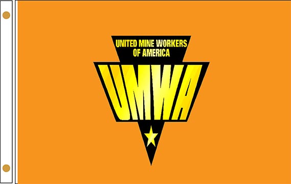 United Mine Workers Union Flags UMWA made by FlagsExpo.com in Queens NY
